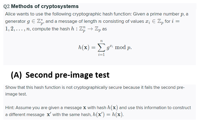 Solved Q2 Methods of cryptosystems Alice wants to use the | Chegg.com