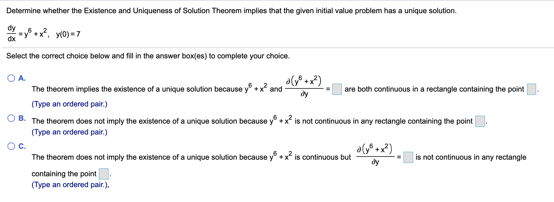 Solved Determine whether the Existence and Uniqueness of | Chegg.com