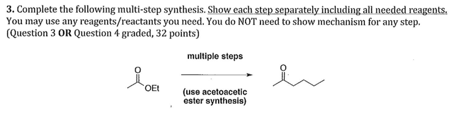 Solved 3. Complete the following multi-step synthesis. Show | Chegg.com