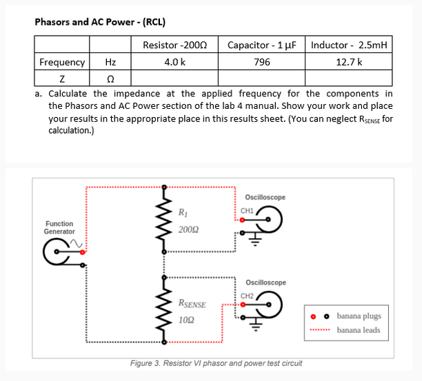 Solved Phasors and AC Power - (RCL)a. ﻿Calculate the | Chegg.com