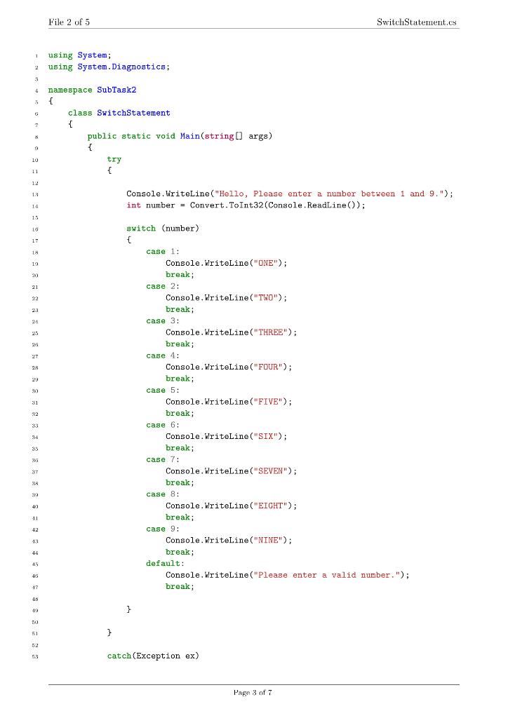 Solved File 1 of 5 IfStatement.cs 1 2 using System; using | Chegg.com