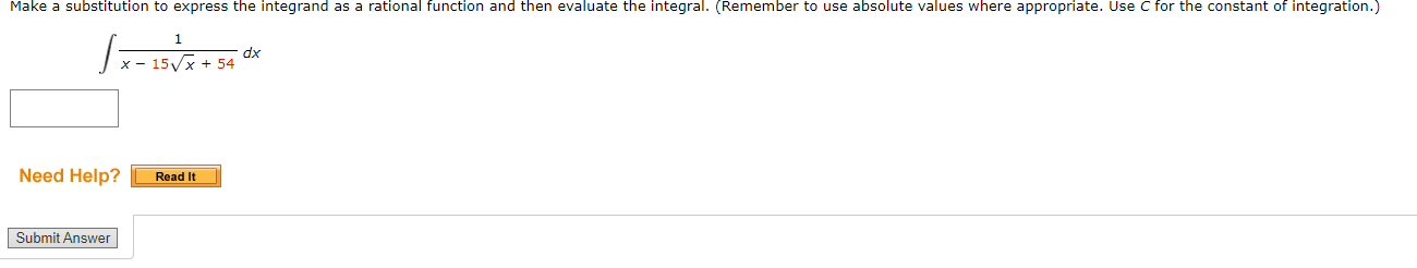 Solved ∫x−15x+541dx | Chegg.com