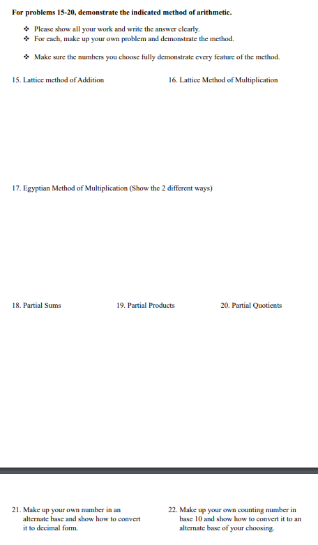 Solved For problems 15-20, ﻿demonstrate the indicated method | Chegg.com
