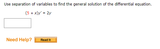 Solved Use separation of variables to find the general | Chegg.com