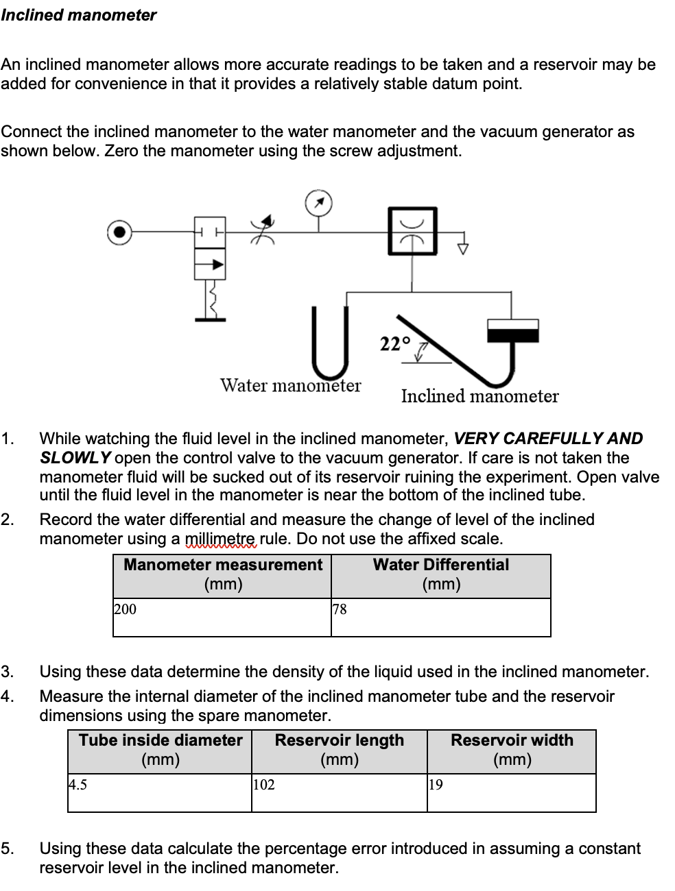 Solved Inclined manometer An inclined manometer allows more | Chegg.com
