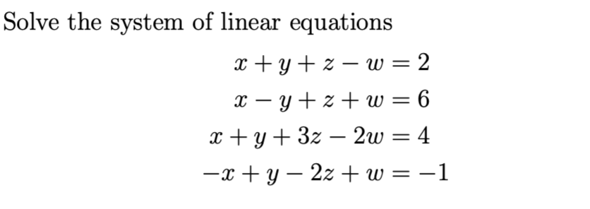 Solved Solve the system of linear equations | Chegg.com