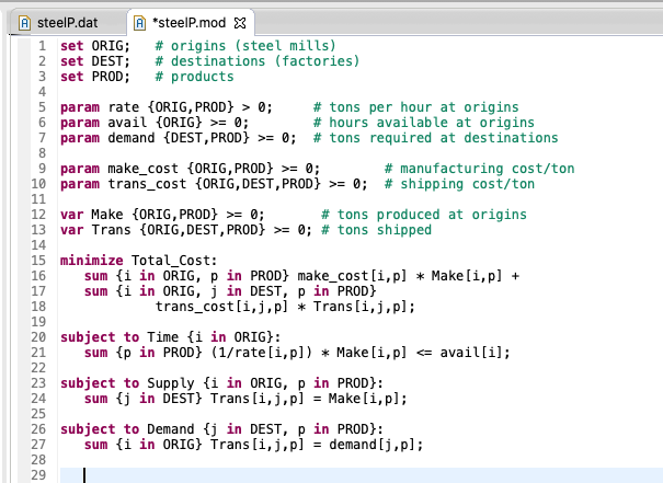 3 An AMPL version of this model is shown in Figure | Chegg.com
