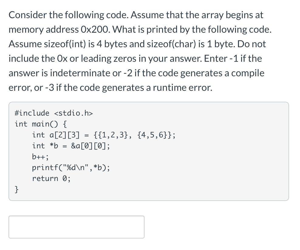 Solved Consider the following code. Assume that the array | Chegg.com