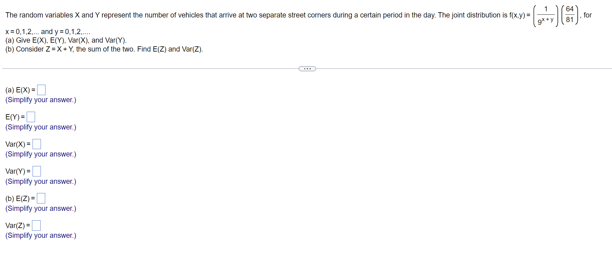 Solved The random variables X and Y represent the number of | Chegg.com