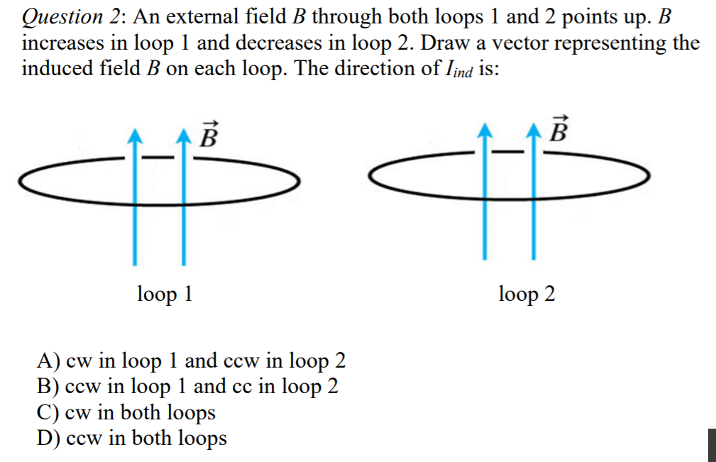 Solved Question 2: An external field B through both loops 1 | Chegg.com