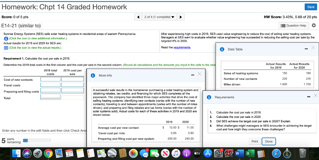 Solved Homework: Chpt 14 Graded Homework Save Score: 0 of 5 | Chegg.com