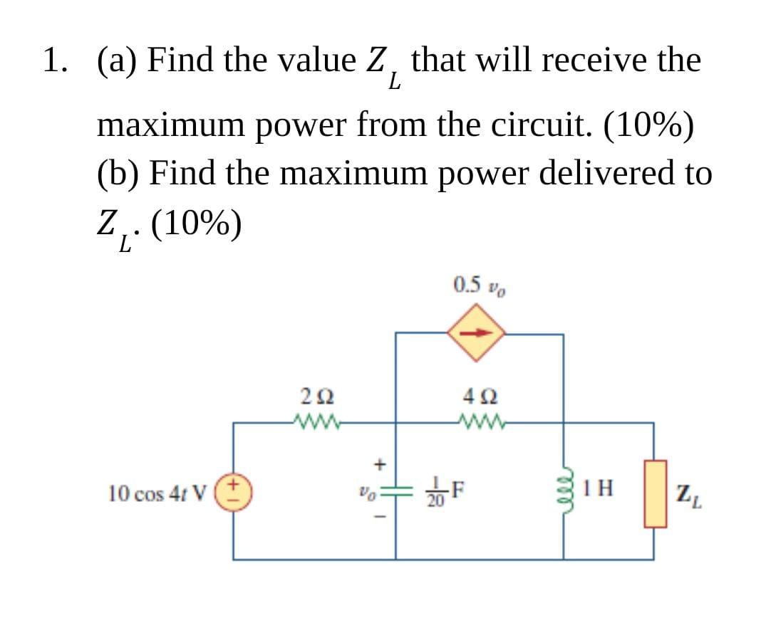 Solved L 1. (a) Find the value Z, that will receive the | Chegg.com