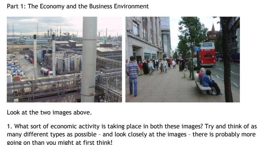 Solved Part 1: The Economy and the Business Environment Look | Chegg.com