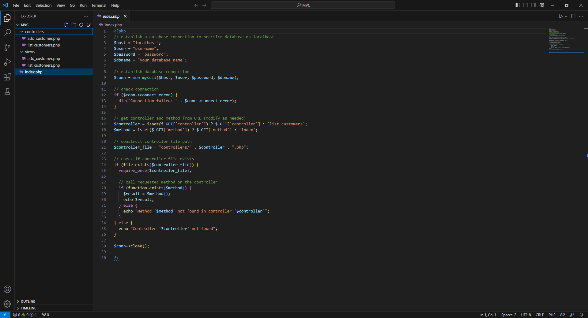 Solved This assumes you have created the practice database, | Chegg.com