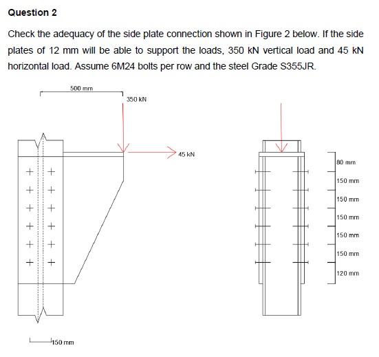 Solved Check the adequacy of the side plate connection shown | Chegg.com