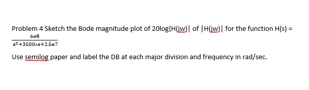 Solved Problem 4 Sketch the Bode magnitude plot of | Chegg.com