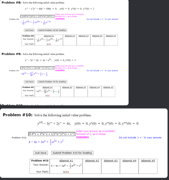 Solved Problem #8: Solve the following initial value | Chegg.com