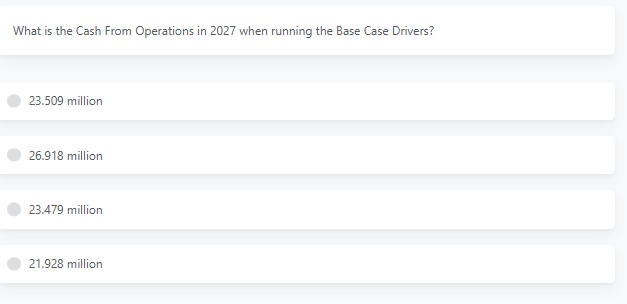 Solved What is the Cash From Operations in 2027 ﻿when | Chegg.com