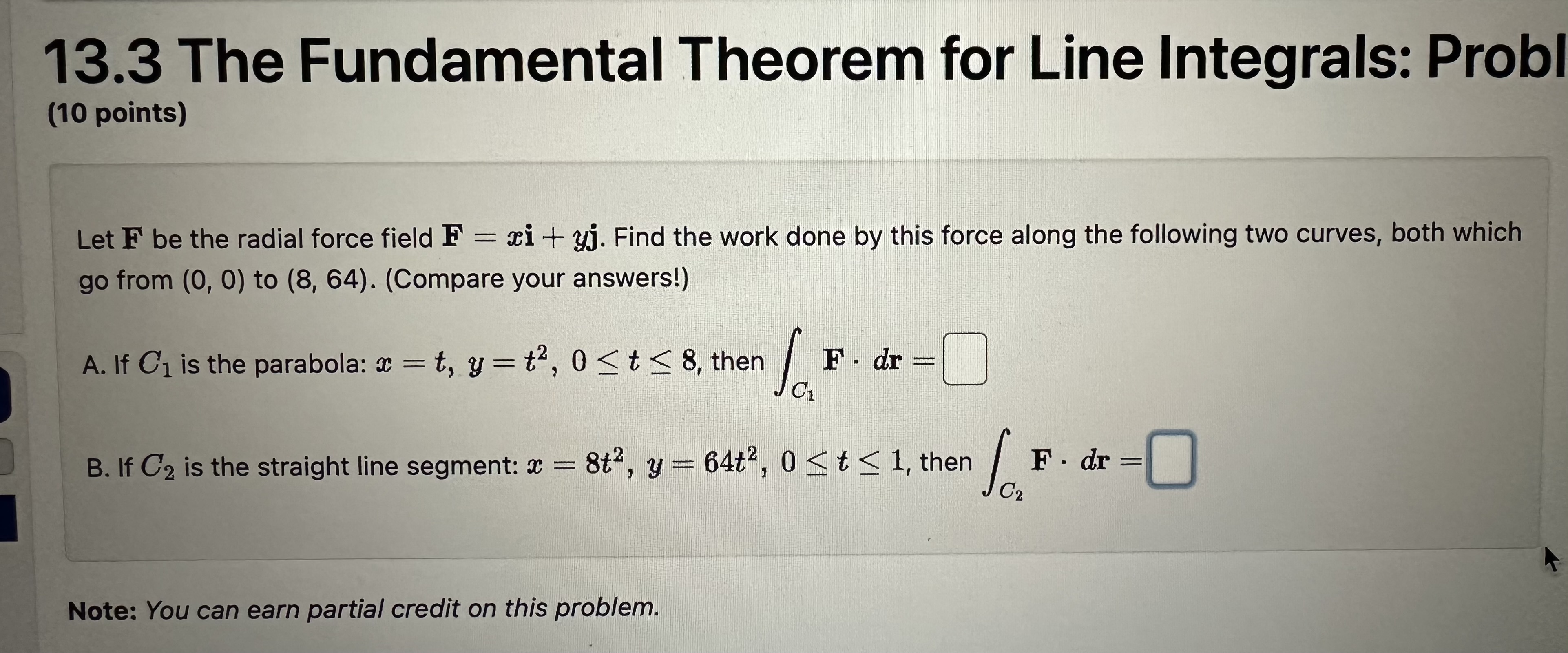 Solved 13.3 The Fundamental Theorem for Line Integrals: Prob | Chegg.com
