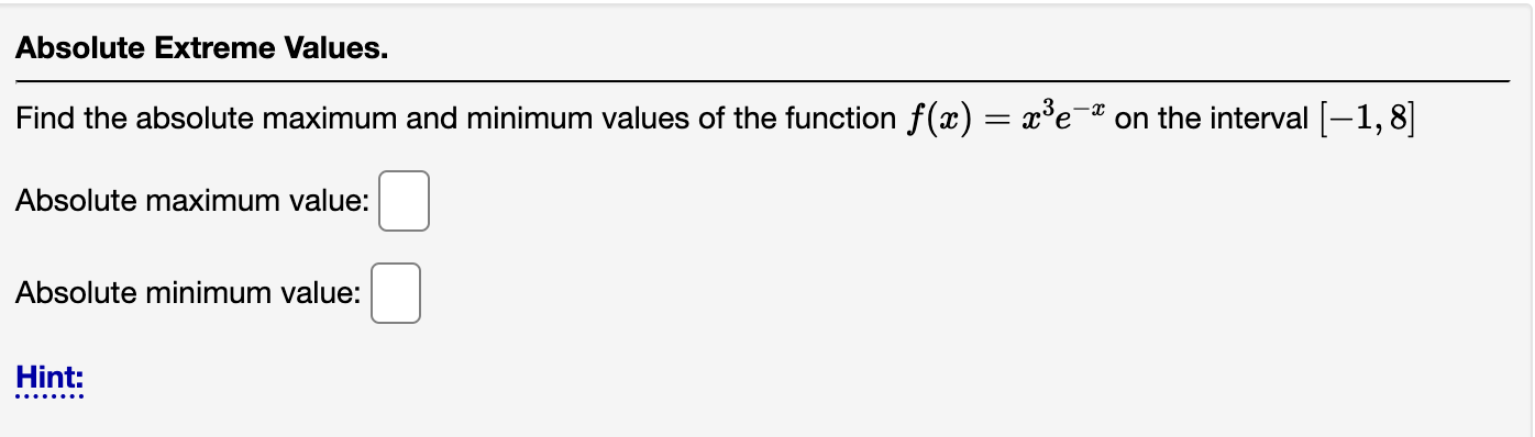 Solved Find the absolute maximum and minimum values of the | Chegg.com
