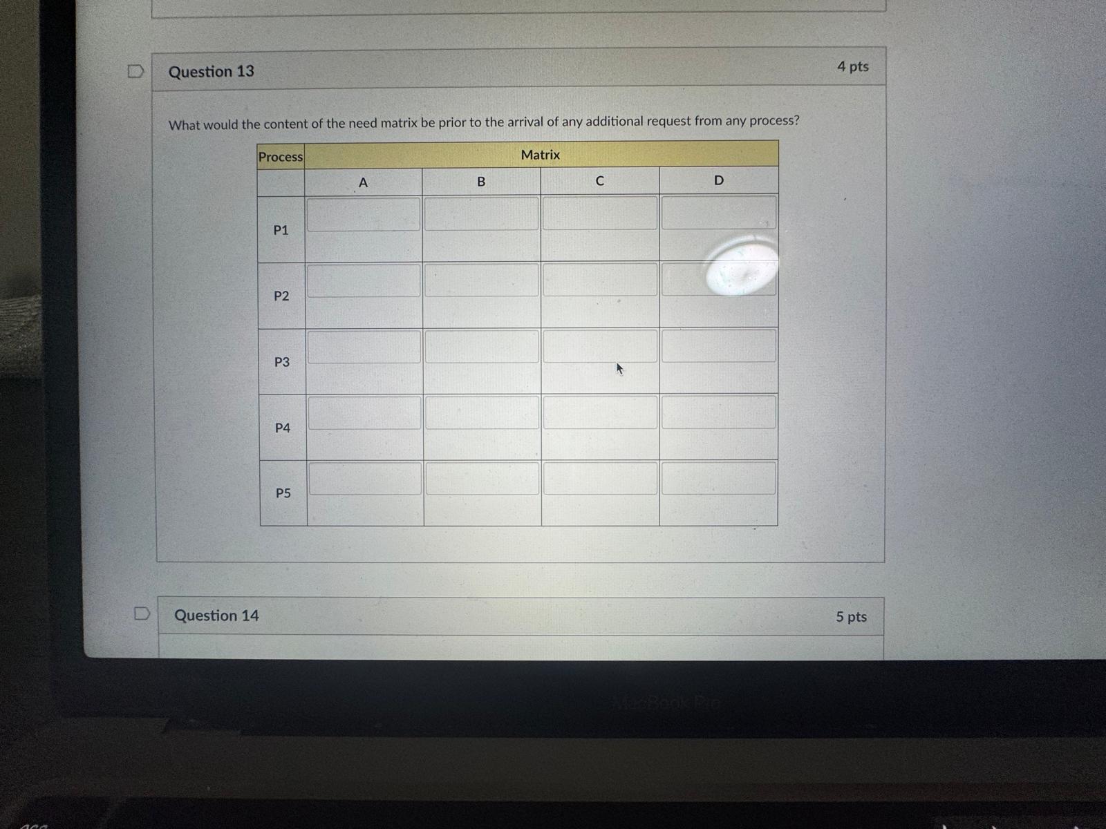 Solved Question 134 ﻿ptsWhat would the content of the need | Chegg.com