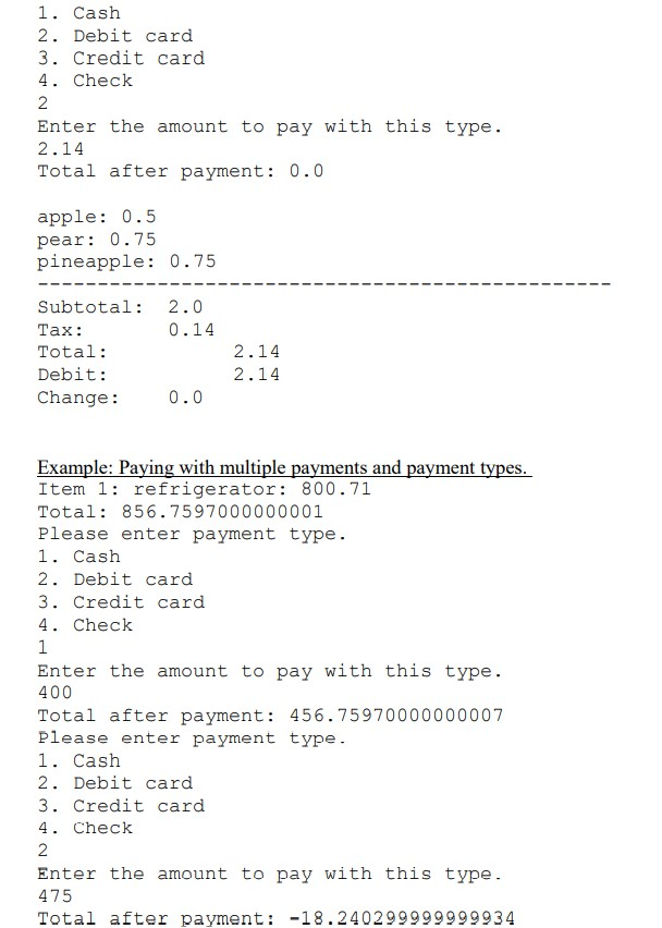 Solved Requirements The cash register program will have | Chegg.com