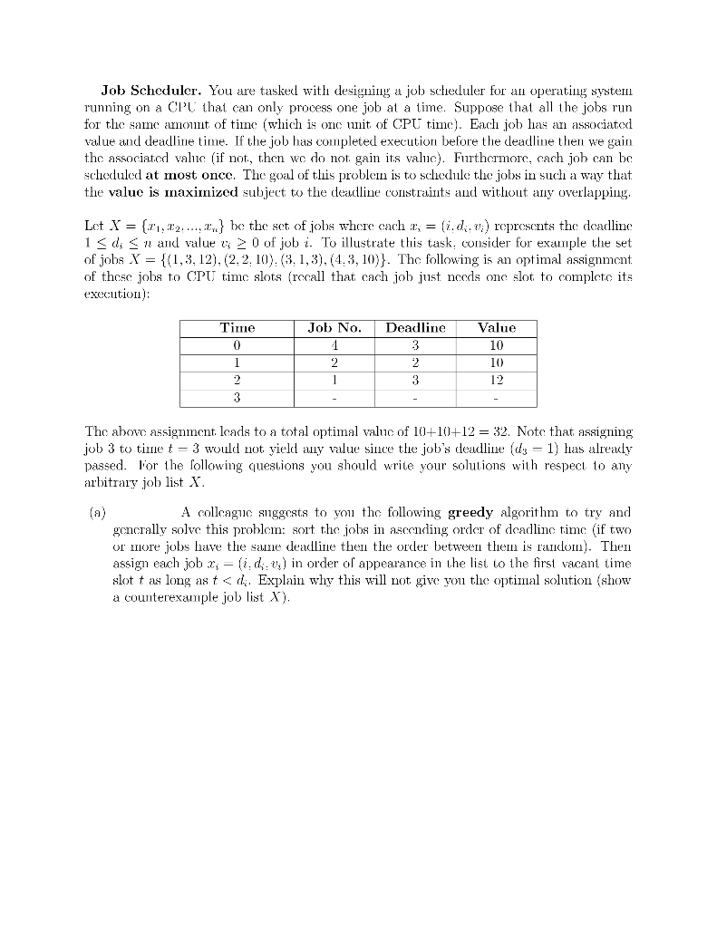 Solved Job Scheduler. You are tasked with designing a job | Chegg.com