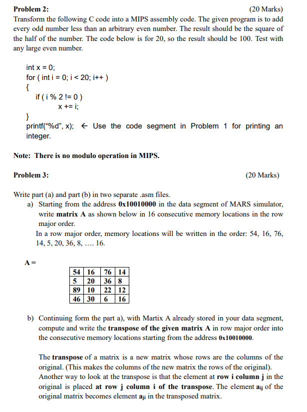 Solved Part I Assignment Problem 1 Write Mips Instructions 5506