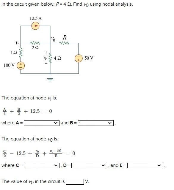 Solved In ﻿the circuit given below, R=4Ω. ﻿Find v0 ﻿using | Chegg.com