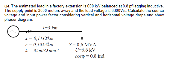 Solved Q4. The estimated load in a factory extension is 600 | Chegg.com
