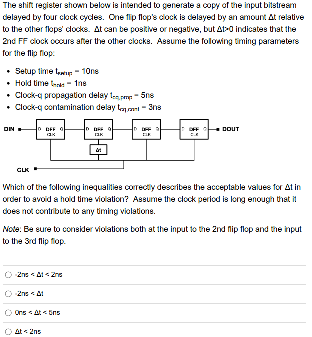 Solved The shift register shown below is intended to | Chegg.com