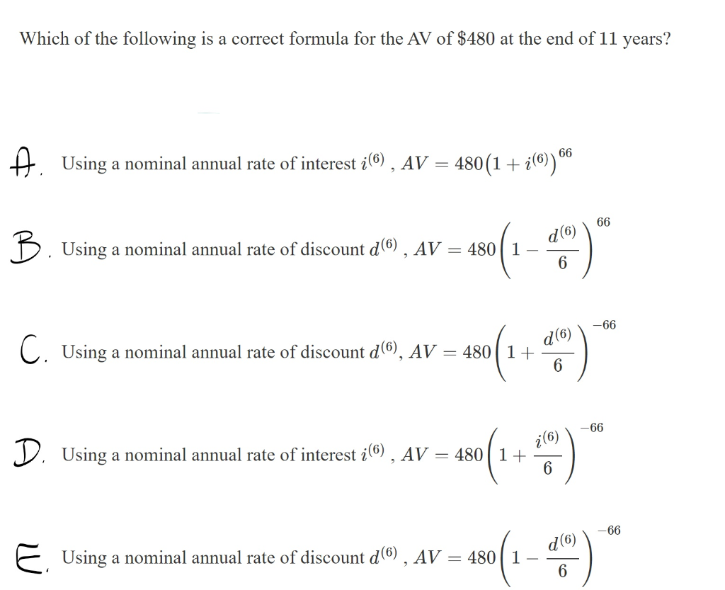Solved Which of the following is a correct formula for the | Chegg.com