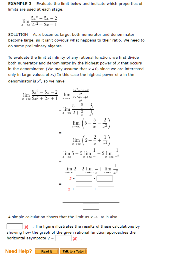 Solved EXAMPLE 3 Evaluate the limit below and indicate which | Chegg.com