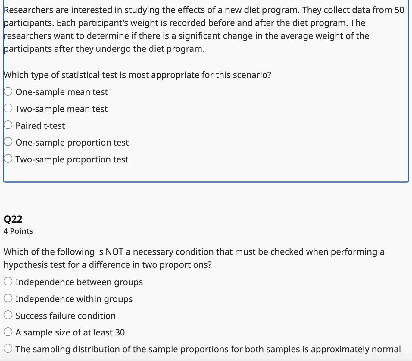 Solved 4 ﻿PointsWhich of the following is NOT a necessary | Chegg.com