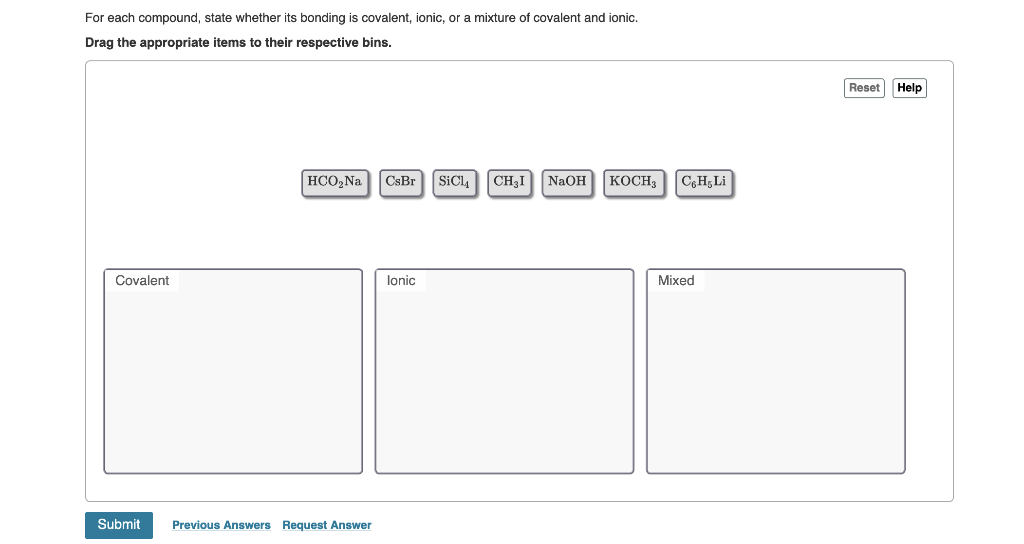 Solved For each compound, state whether its bonding is | Chegg.com Solved For each compound, state whether its bonding is | Chegg.com