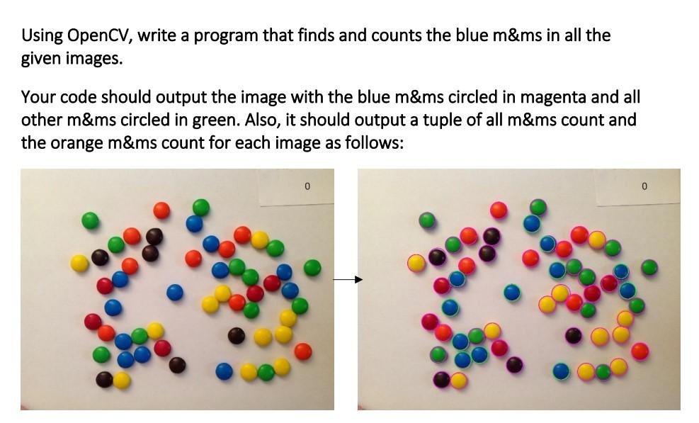 Solved Using OpenCV, write a program that finds and counts | Chegg.com
