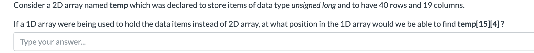Solved Consider a 2D array named temp which was declared to | Chegg.com