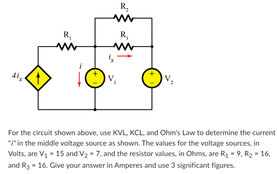 Solved For the circuit shown above, use KVL, KCL, and Ohm's | Chegg.com