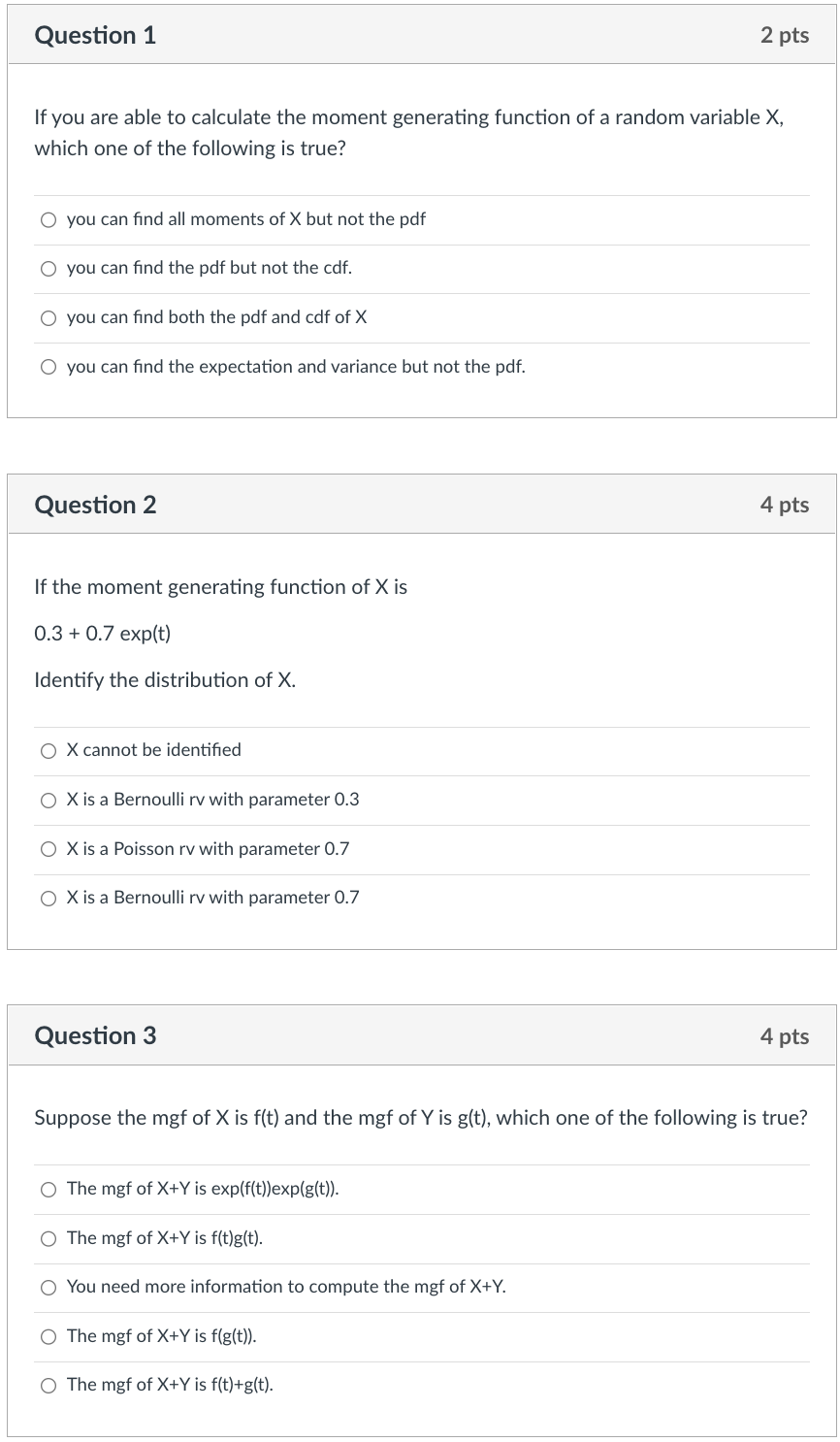 Solved If you are able to calculate the moment generating | Chegg.com