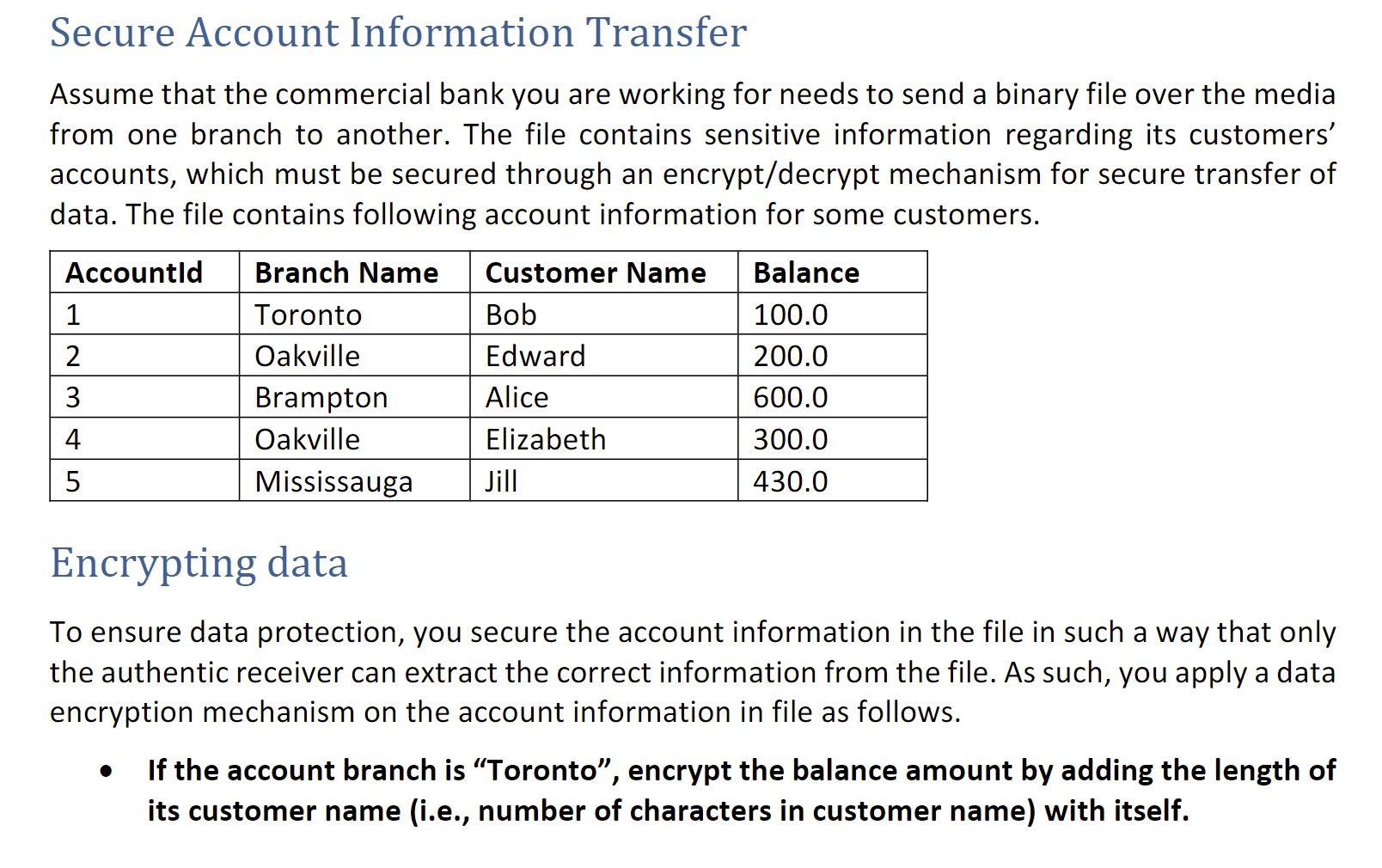 Secure Account Information Transfer Assume that the | Chegg.com