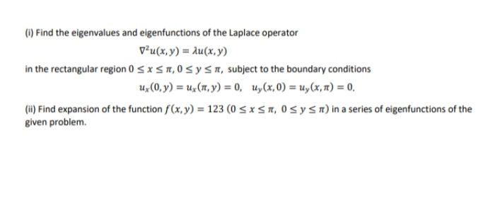 Solved (1) Find the eigenvalues and eigenfunctions of the | Chegg.com