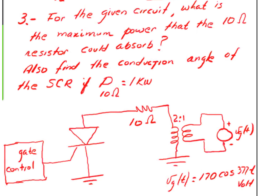 Solved 3.- For the given circuit, what is the maximum power | Chegg.com
