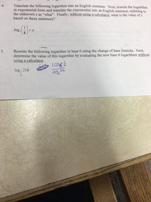 Solved Translate the following logarithm into an English | Chegg.com