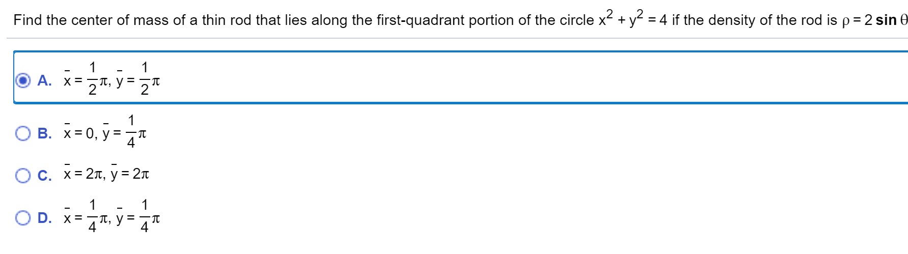 Solved Find the center of mass of a thin rod that lies along | Chegg.com