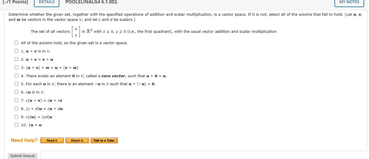 Solved [-/1 Points) DETAILS POOLELINALG4 6.1.002. MY NOTES | Chegg.com
