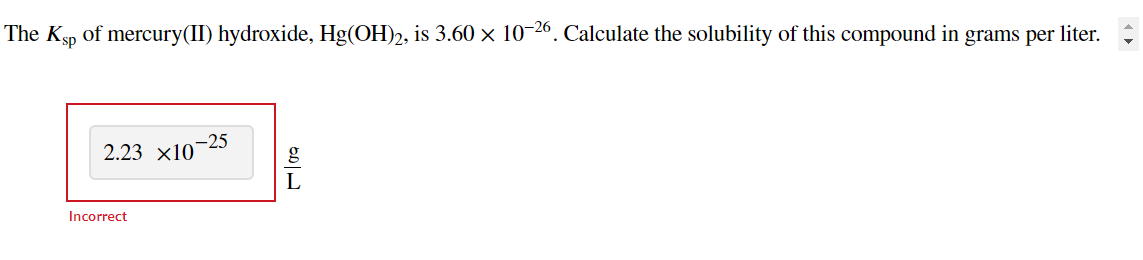 Solved The Ksp of mercury(II) hydroxide, Hg(OH)2, is | Chegg.com