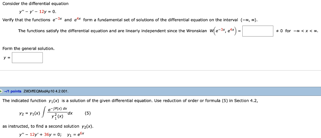 Solved Consider the differential equation Verify that the | Chegg.com