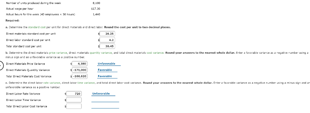 Solved Direct Materials and Direct Labor Variance Analysis | Chegg.com