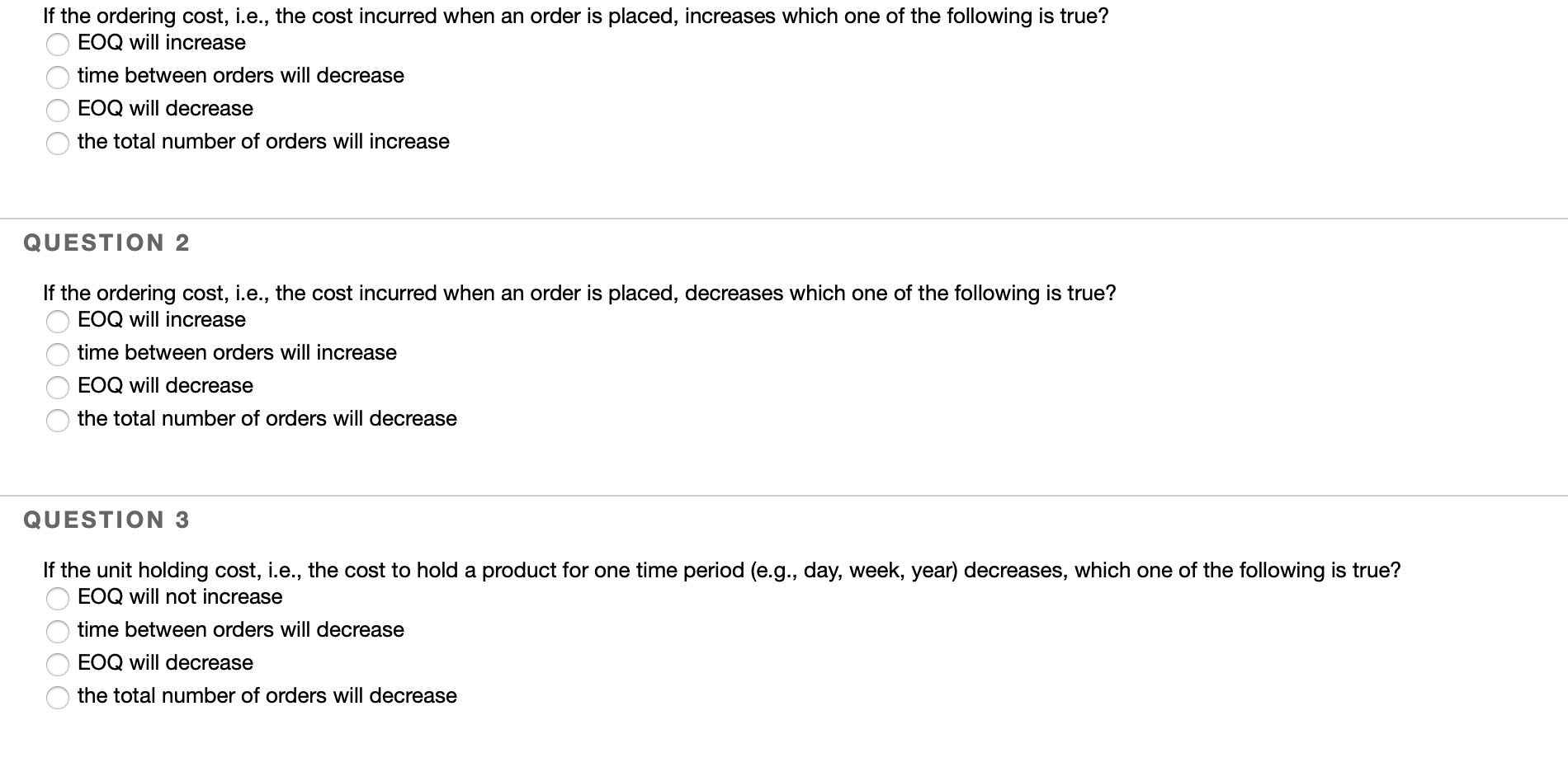 Solved If the ordering cost, i.e., the cost incurred when an | Chegg.com Solved If the ordering cost, i.e., the cost incurred when an | Chegg.com