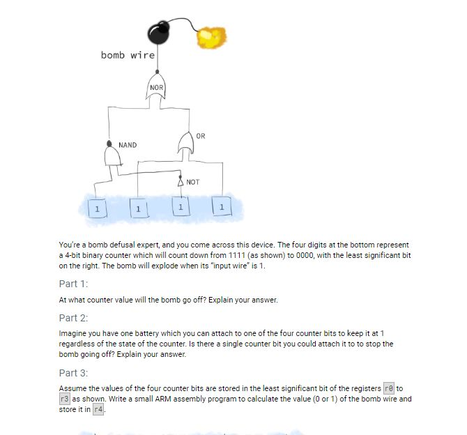Solved bomb wire NOR OR NAND NOT You're a bomb defusal | Chegg.com